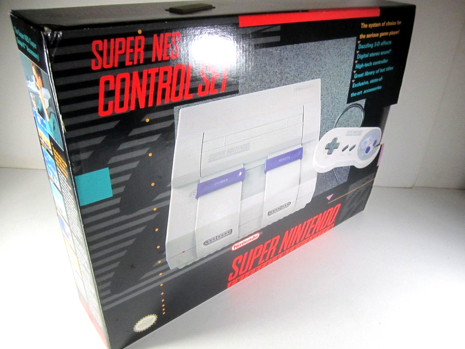 Super Nintendo SNES Vintage Gaming System Console Control Set New ...