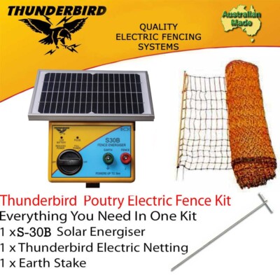 Thunderbird Electric Fence 50mt Poultry Netting Kit | eBay Australia