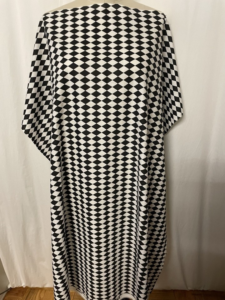 100% Cotton Keepsake Calico Black White Diamond Print Fabric 1 Yard ...