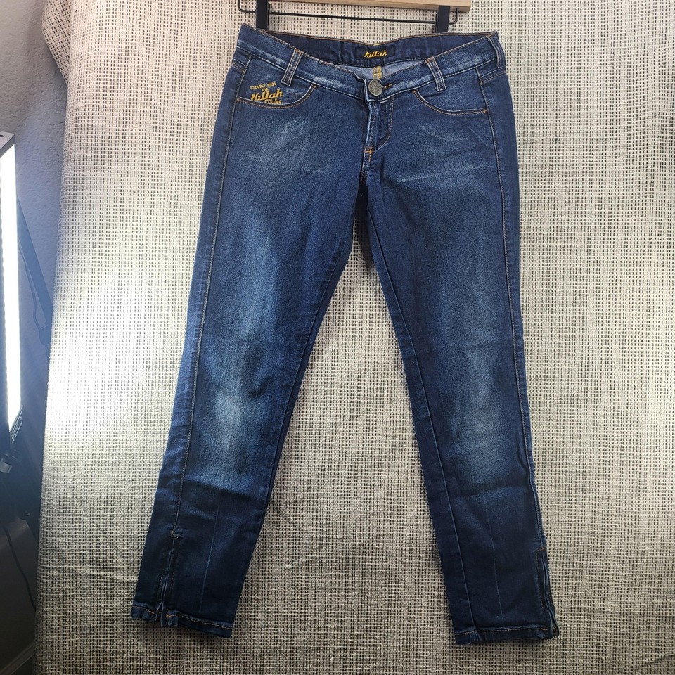 Killah Jeans Womens 28 Blue Dark Wash Skinny Stretch Denim Ankle Zip ...