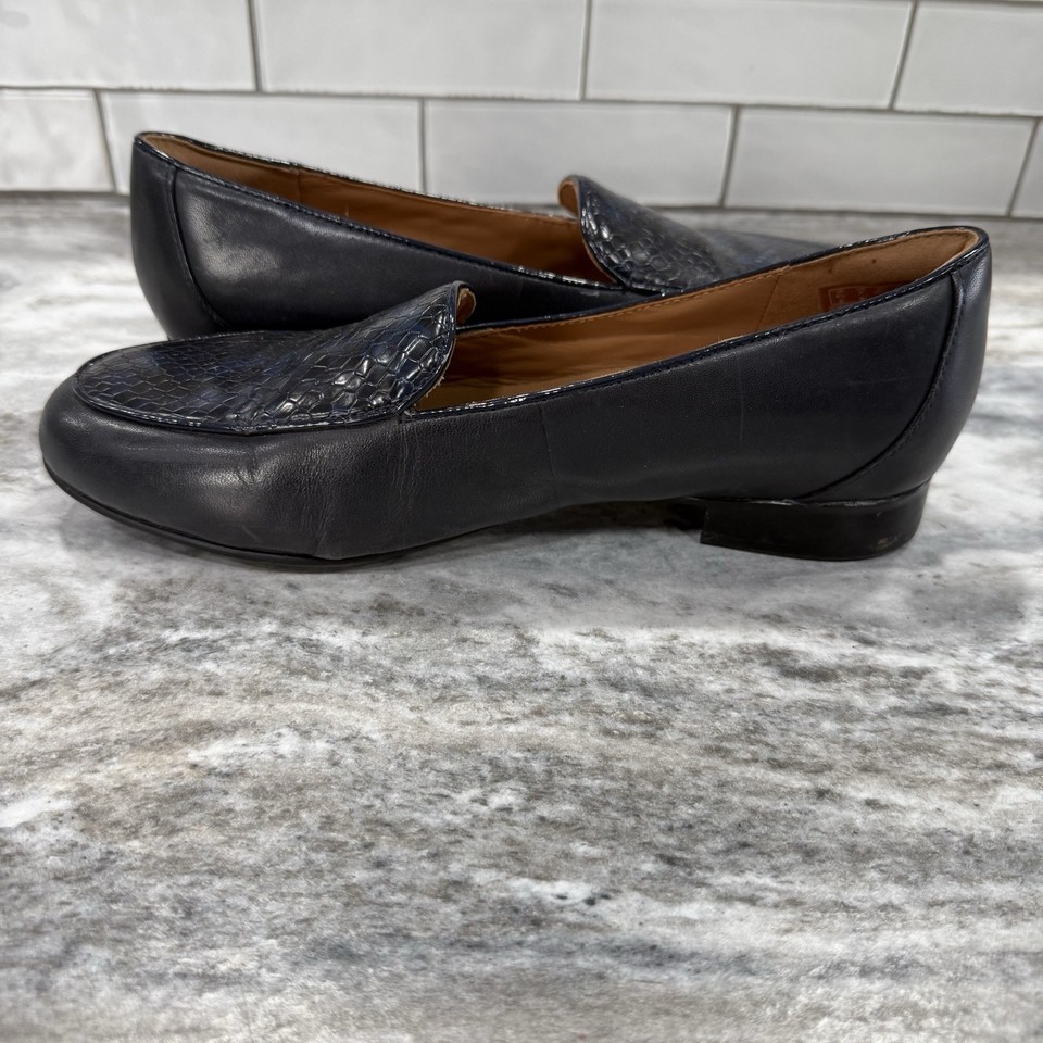 Clarks Unstructured Women’s 7 Black Leather Loafers Comfort Slip-On | eBay