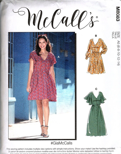 McCall's M8083 Misses 6 to 14 Dresses and Belt Uncut Sewing Pattern New ...
