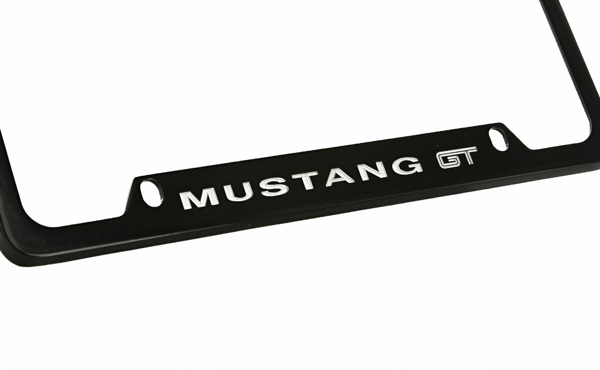 Ford Mustang GT Black Coated Metal License Plate Frame Holder Tag | eBay
