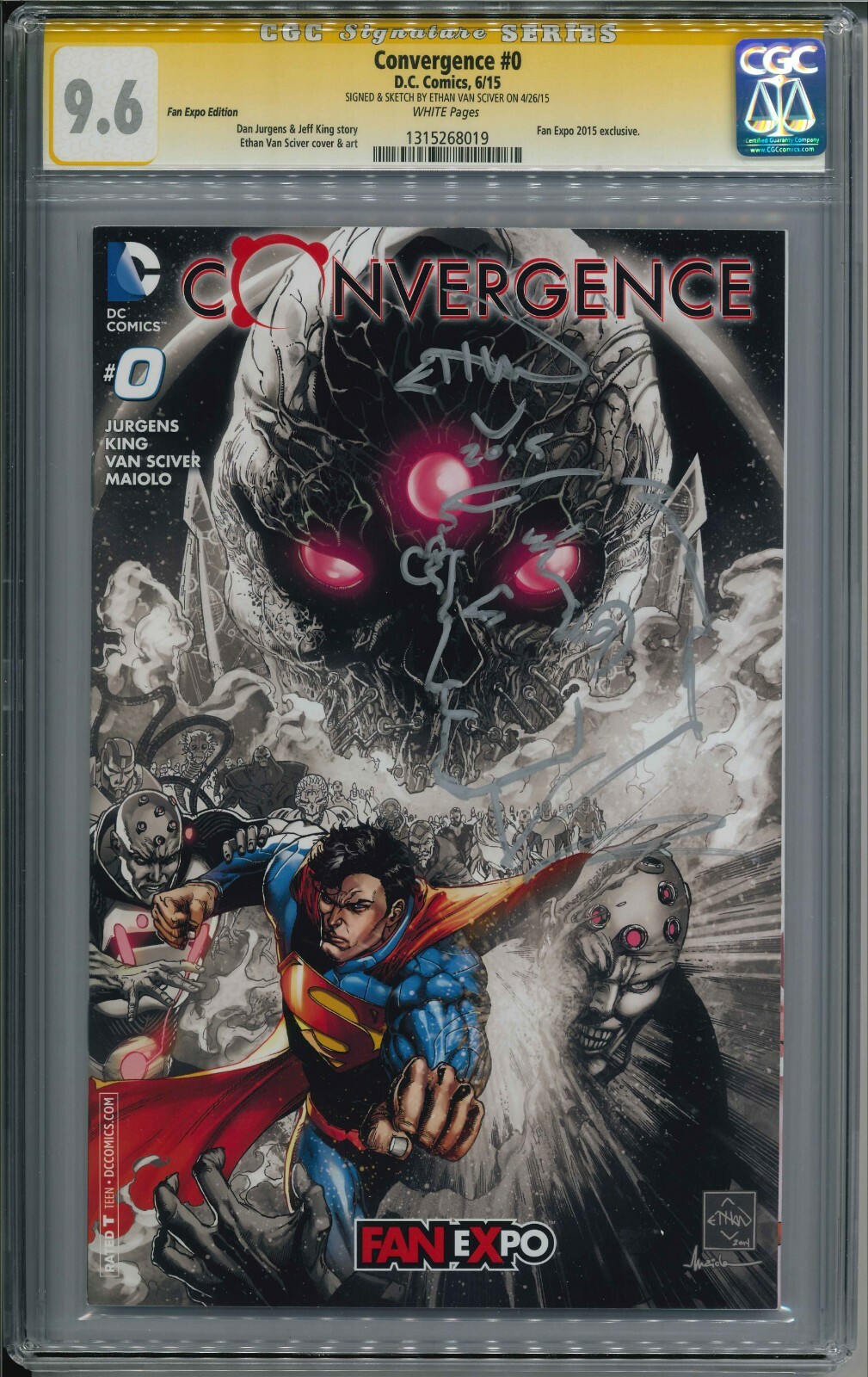 Convergence #0 Fan Expo Edition CGC SS 9.6 Signed and Remark by Ethan ...