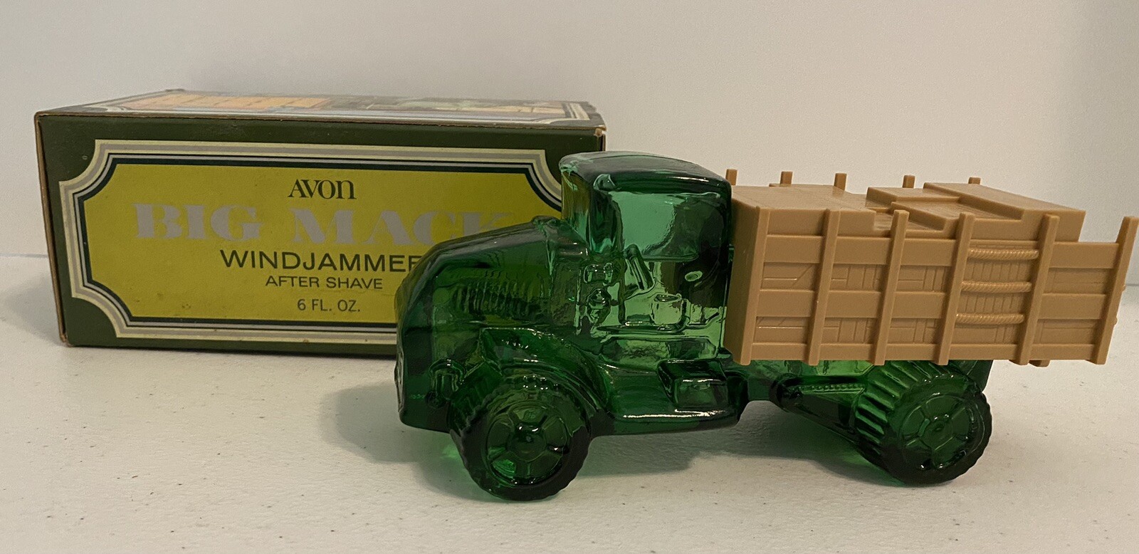 Vintage Avon Big Mack Glass Truck Windjammer After Shave 6 Fl. Oz. With ...
