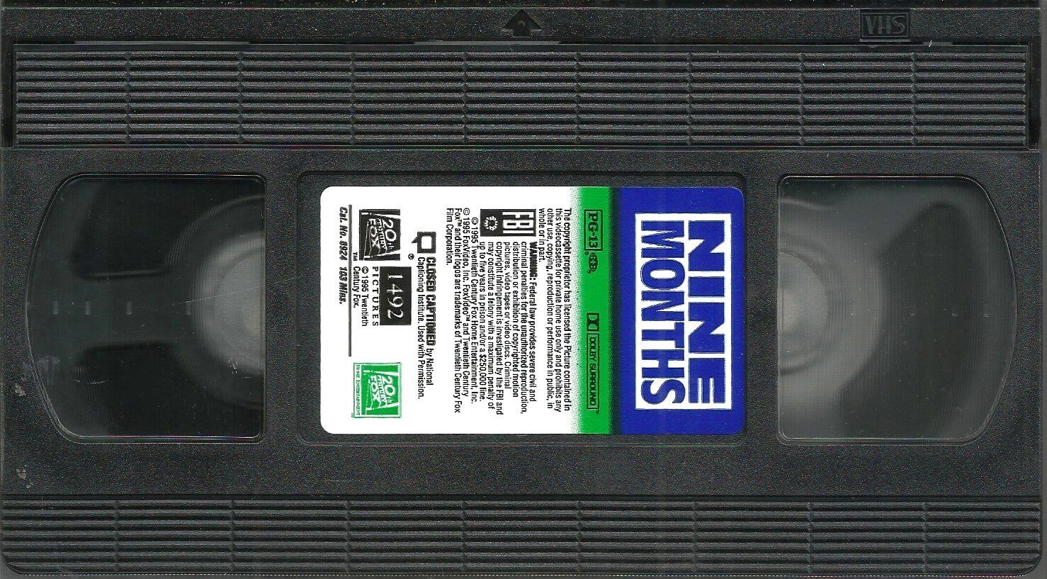 Nine Months VHS 1996 Hugh Grant Julianne Moore Tom Arnold Joan Cusack ...