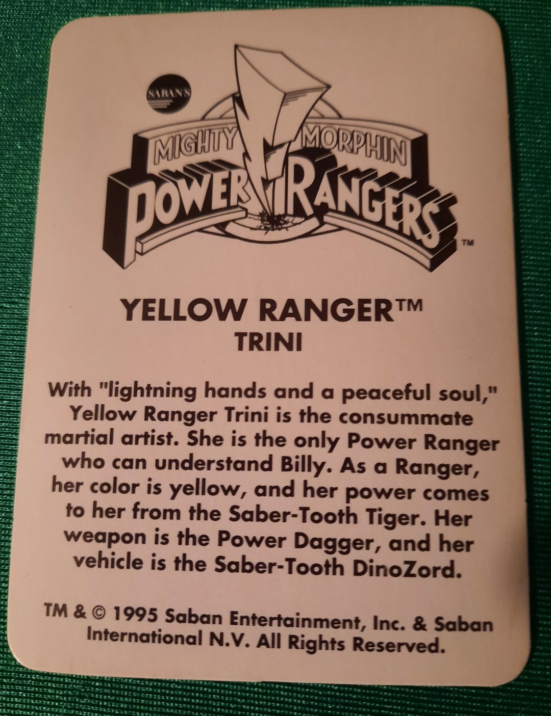1995 Avon Mighty Morphin Power Rangers Lenticular Yellow Ranger | eBay