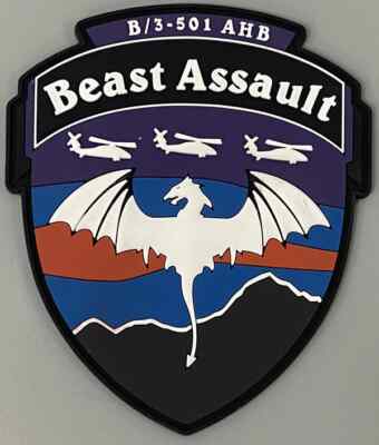 ARMY B/3-501 BEAST AH-64 APACHE ASSAULT HOOK & LOOP PVC PATCH | eBay