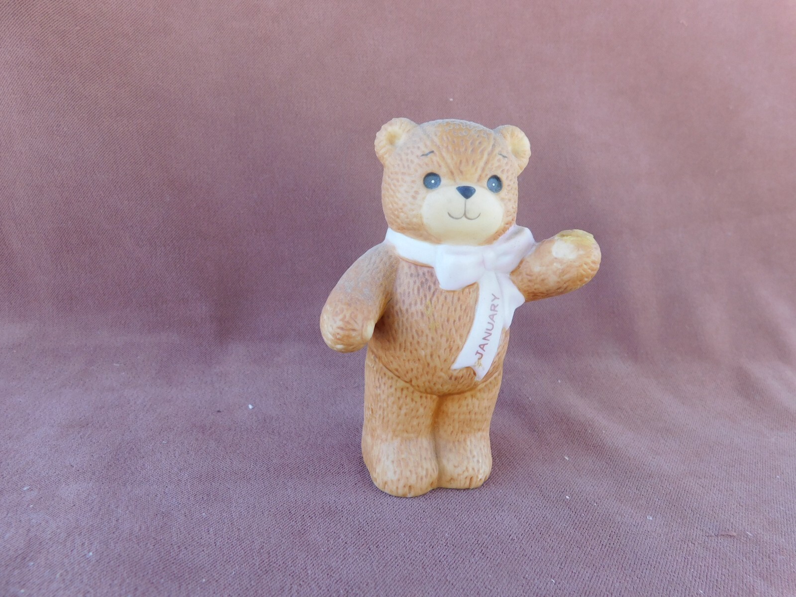 3 1/4" Standing January Bear with Pink Bow Lucy & Me Enesco Lucy Rigg ...