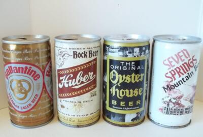 VINTAGE 4 CAN LOT HUBER SEVEN SPRINGS OYSTER HOUSE BALLANTINE LAGER ...