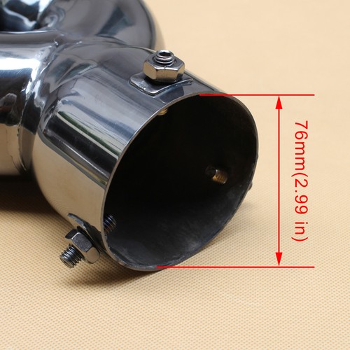 76mm 3" Inlet Dual Outlet Universal Tail Exhaust Rear Muffler End Pipe ...