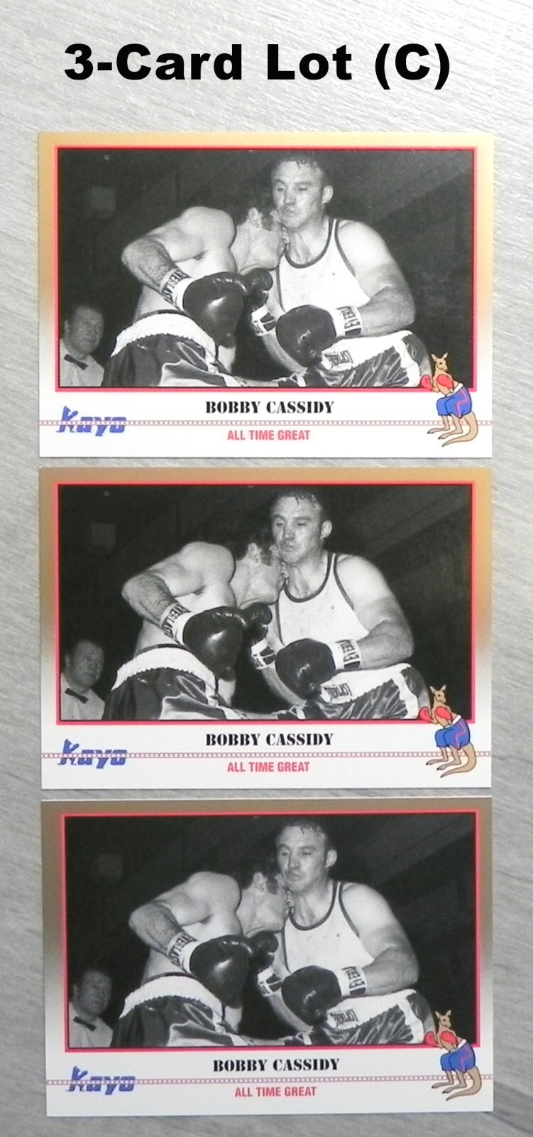 Bobby Cassidy "Lt. Heavyweight" Exact 3-Card Lot (C) 1991 Kayo Cards ...
