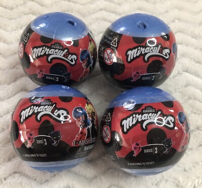 Miraculous Mash’ems Ladybug Series 3 Metallic Series Super Squishy Lot ...