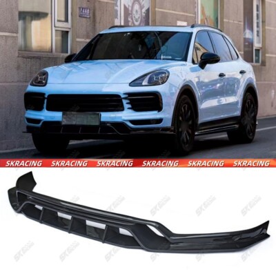 Real Carbon Fiber Bodykit Front Bumper Lip Spoiler For Porsche Cayenne ...