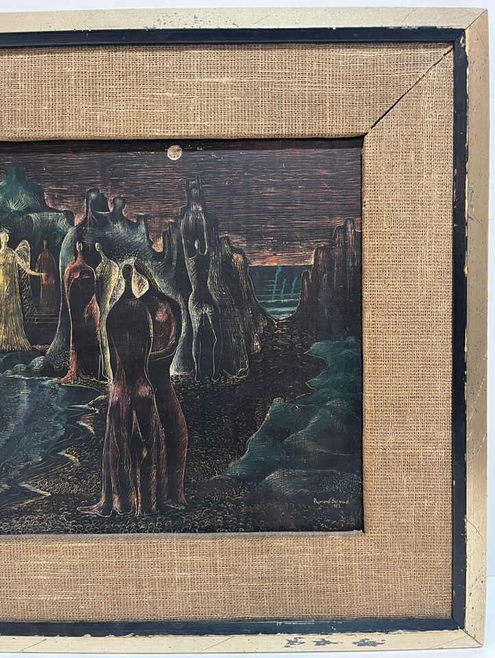 RAYMOND BROSSARD US ARMY MURALIST NEW YORK WPA ARTIST VINTAGE SCI FI ...