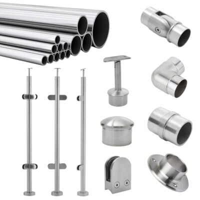 42.4mm Brushed 304 Stainless Steel Modular Handrail Staircase System ...
