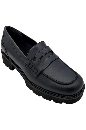 Vionic Womens Fillmore Slip On Lug Loafer Black Leather
