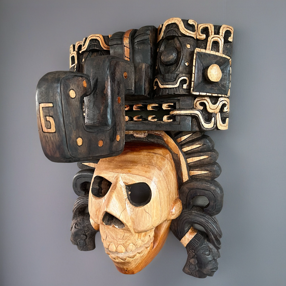 Chaac Carrier Mayan wooden mask/ Mexican Art, Mayan and Aztec Culture ...
