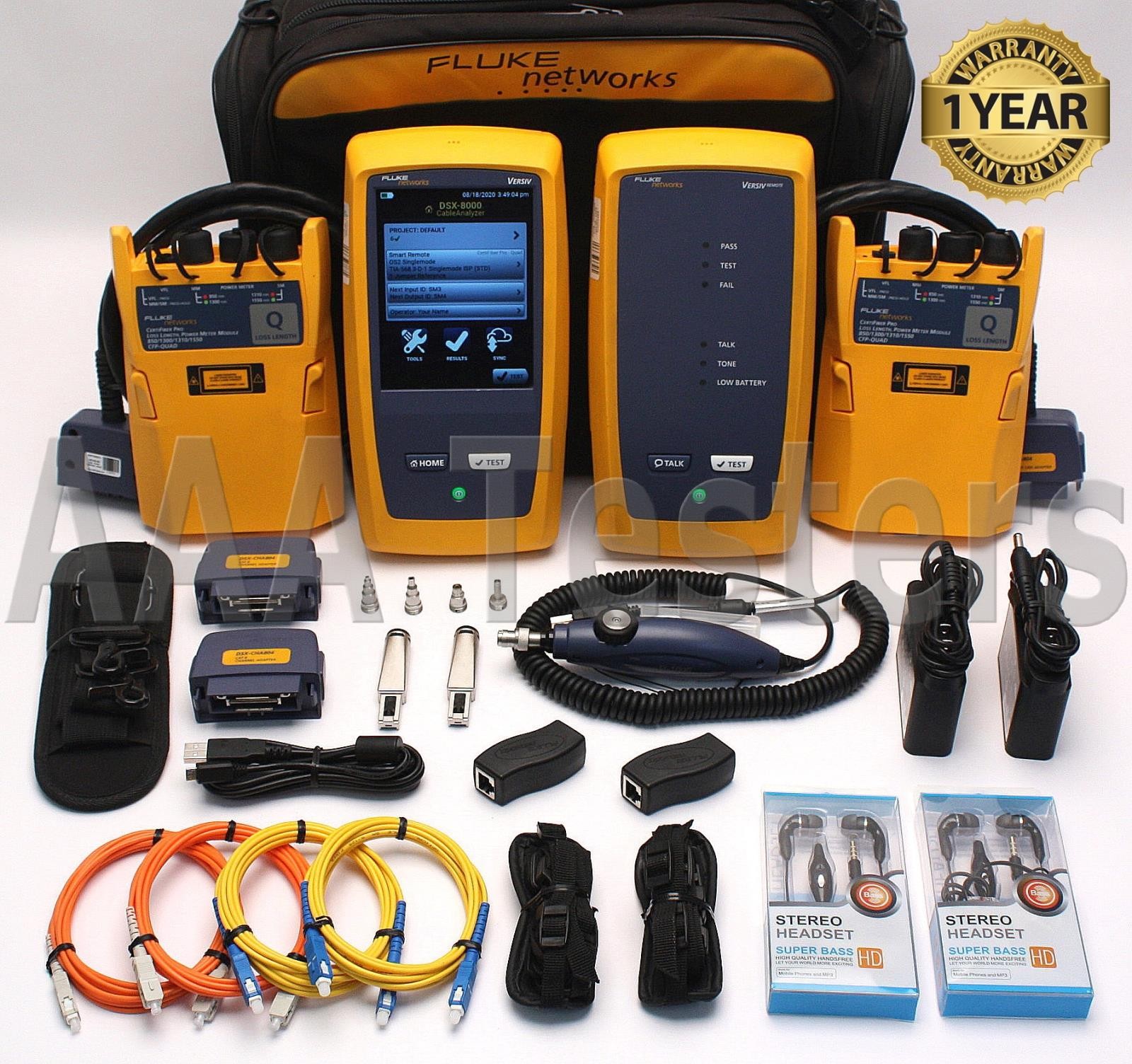 Fluke DSX-8000QI Cat8 Cable Certifier Quad OLTS CertiFiber Pro CFP-QUAD ...