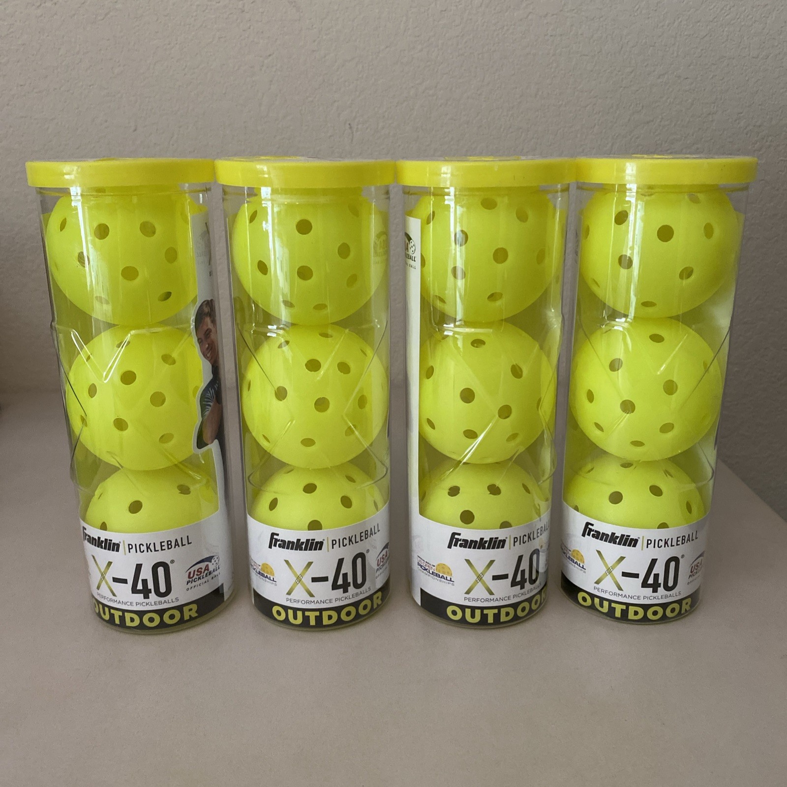 New - 12 (4 Cans) Franklin X-40 Pickleballs - Outdoor - Yellow | eBay