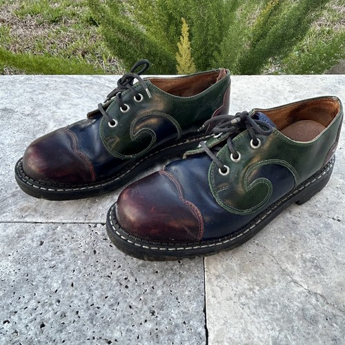 john fluevog 90s vintage Angels green swirl leather Men’s 7 Read | eBay