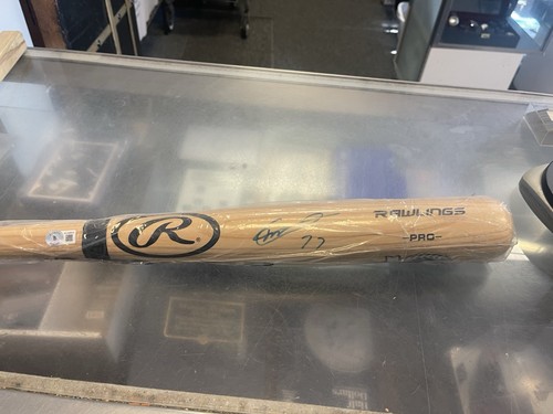 Vladimir Guerrero Jr. signed Ash Rawlings Pro Model Bat auto Angels ...