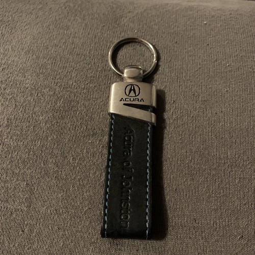 ACURA Logo Chrome Metal Key Ring FOB Keychain Black Leather Blue ...