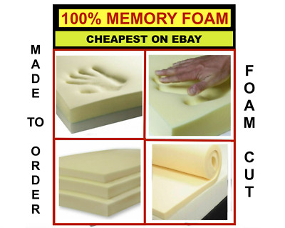 CUT TO SIZE MEMORY FOAM SHEETS CUSHION HIGH DENSITY UPHOLSTERY FOAM ...