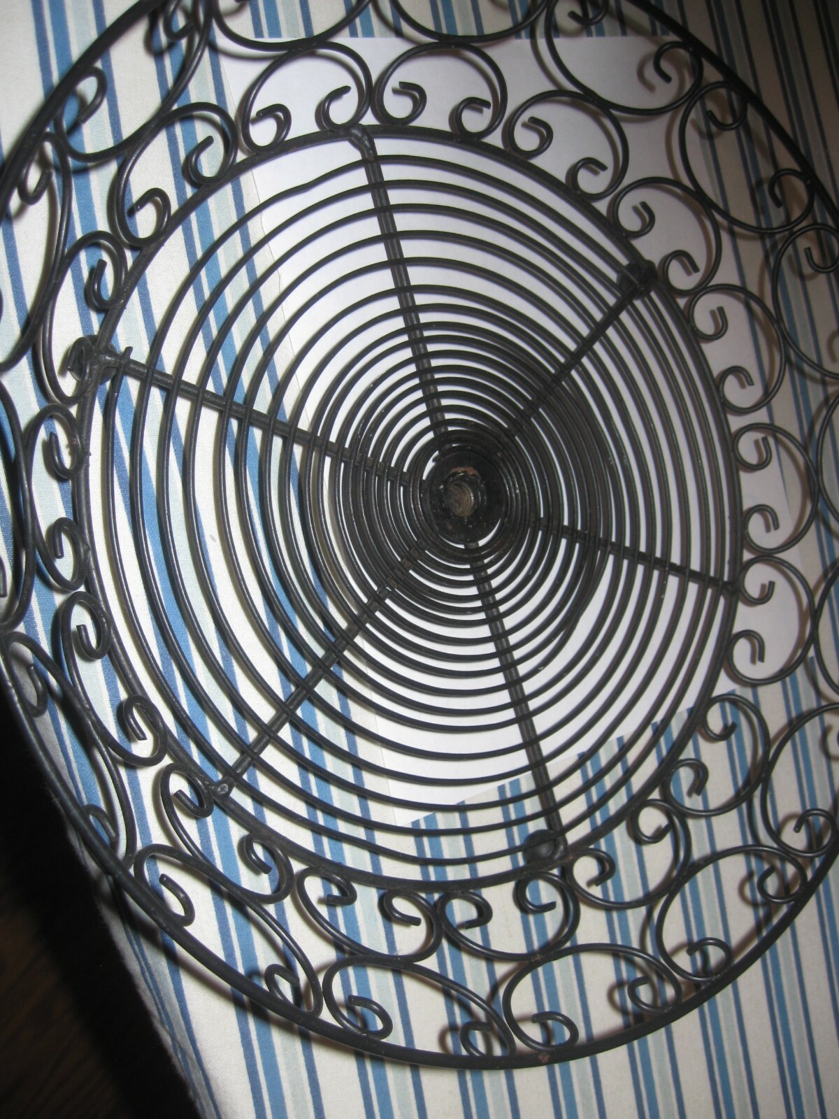 Collectible Wrought Iron Black Bowl, Swirl Design, 11 d x 2.5 in high ...