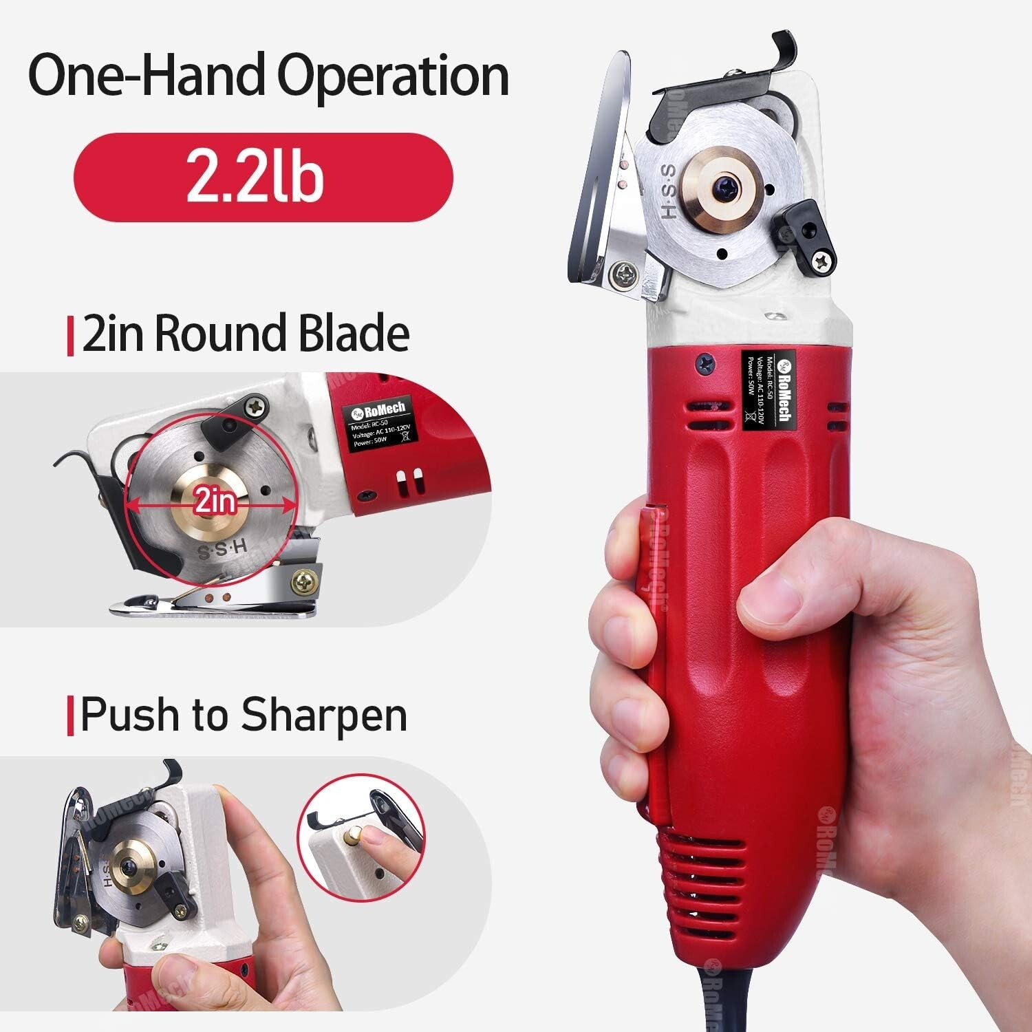 High Speed Electric Rotary Cutter for Fabric, Electric Rotary Scissor ...