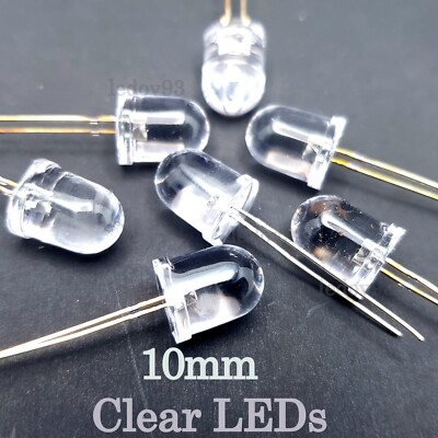 DC1.8-3V 10mm Ultra Bright LED Diode Clear Lens Constant Light Various ...