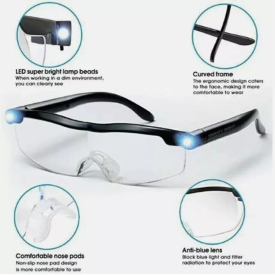 Mighty Sight Led Magnifying Eyewear Glasses 160% With Rechargeable LED ...