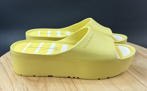 Women Lemon Jelly Sandals Size 6/6.5 EU 37 Lemon Yellow Platform Slides ...