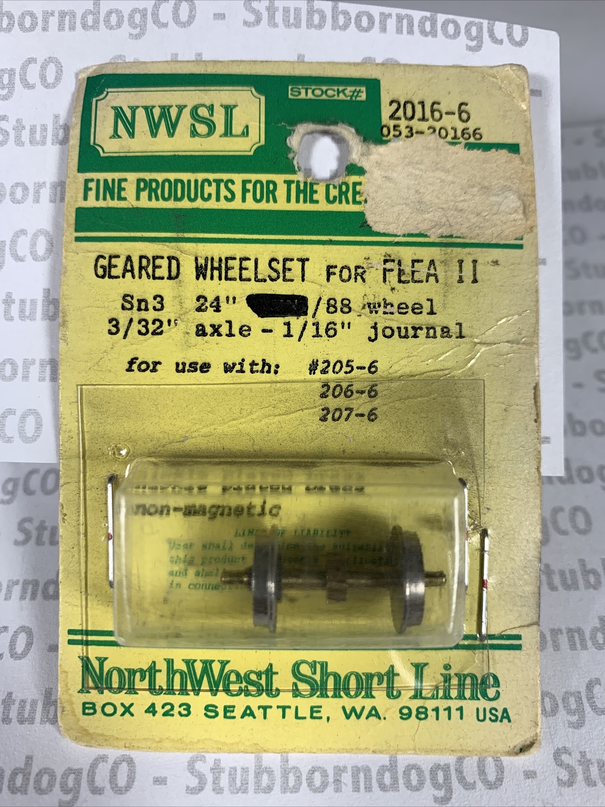 Sn3 NWSL 2016-6 24" Geared wheelset for flea2 88 wheel 3/32 axle - 1/16 ...