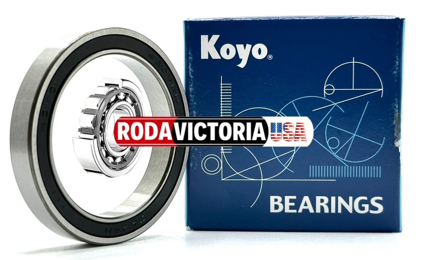 KOYO JAPAN 6807 2RU DEEP GROOVE BALL BEARING, RUBBER SEALED 35x47x7mm ...