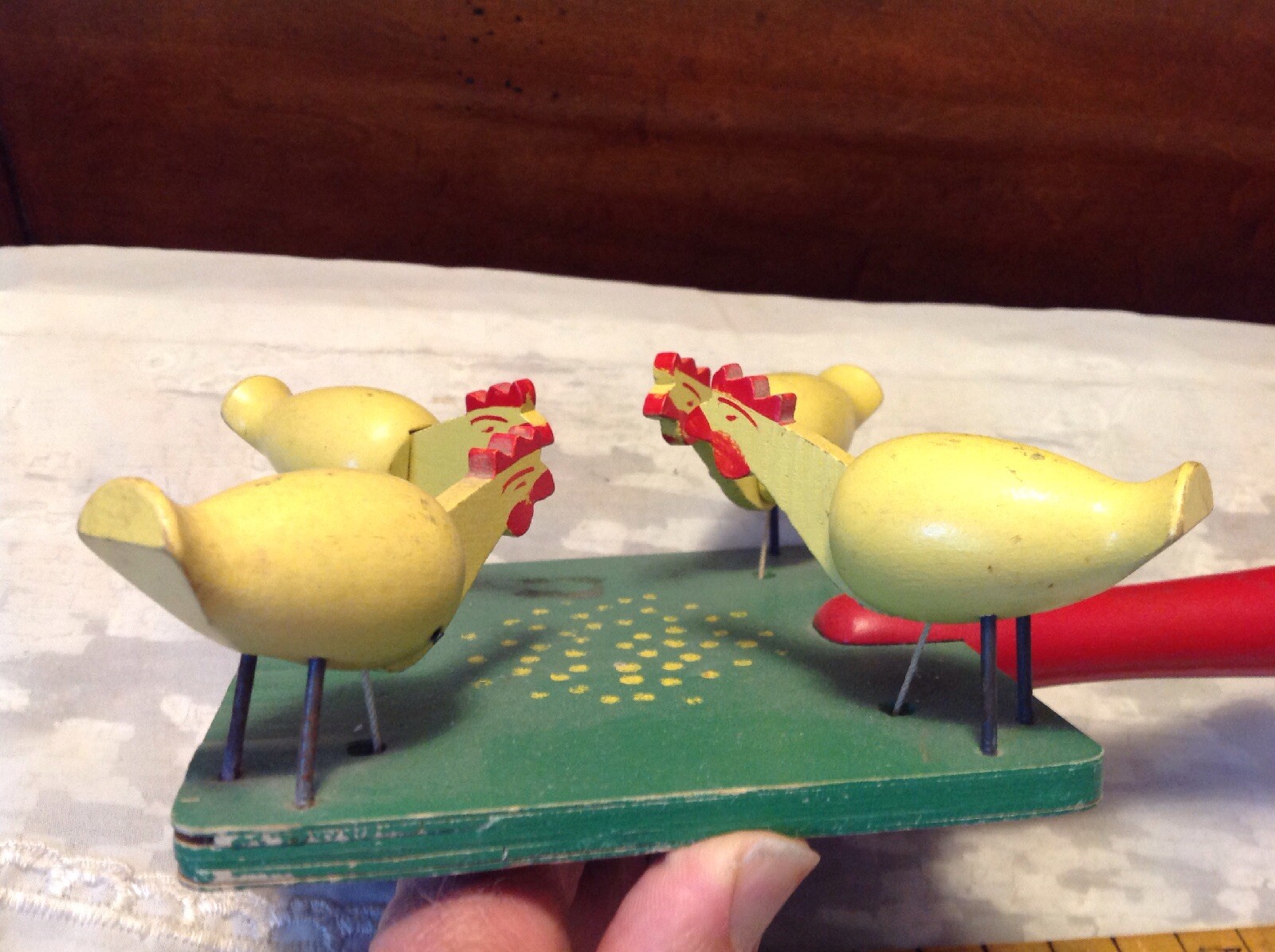 Vintage Pecking Chickens Wooden Pull String Toy | eBay