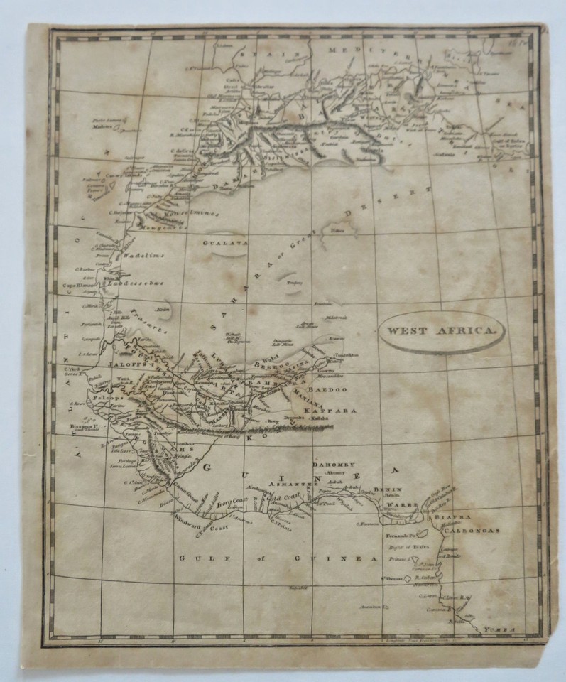West Africa Guinea Morocco Sahara Desert Dahomey Ivory Coast 1812 ...