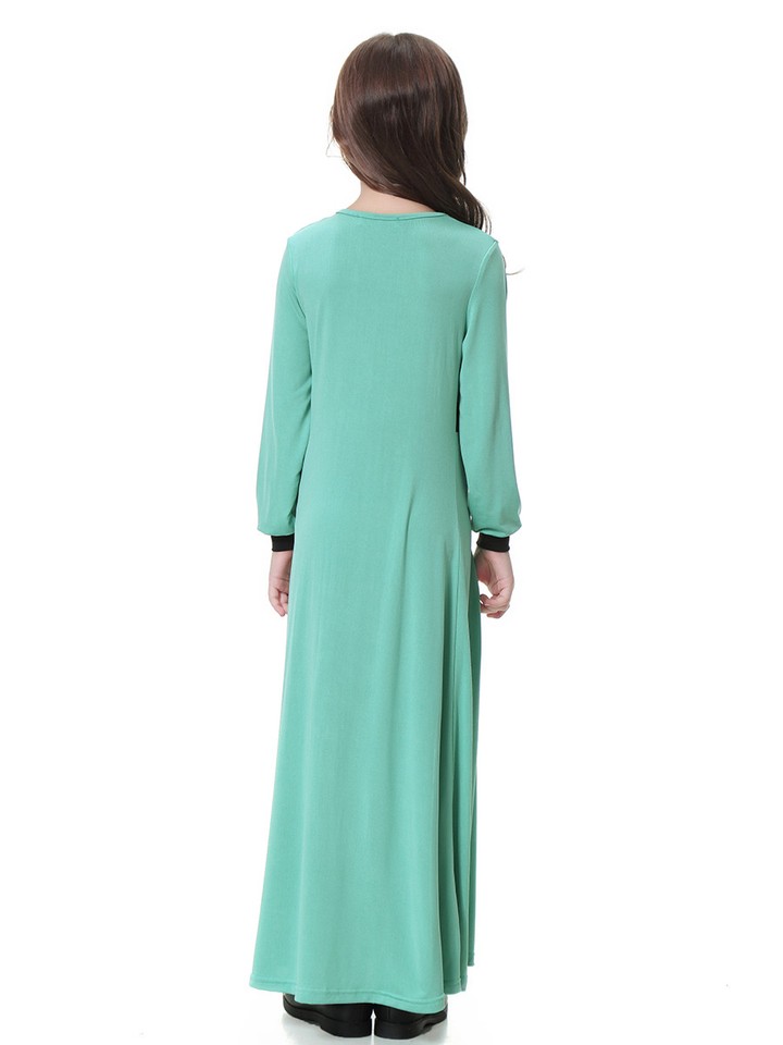 Muslim Child Girls Abaya Long Dress Burka Prayer Maxi Kaftan Robe Arab ...