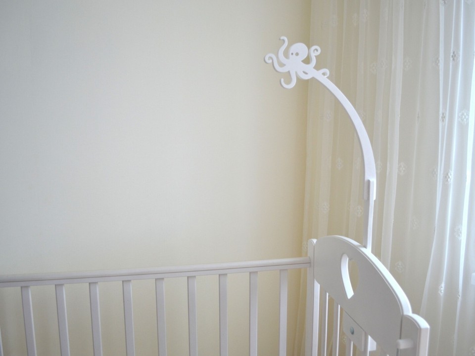 Crib mobile holder natural wood arm mobile baby white Eco wood Baby ...