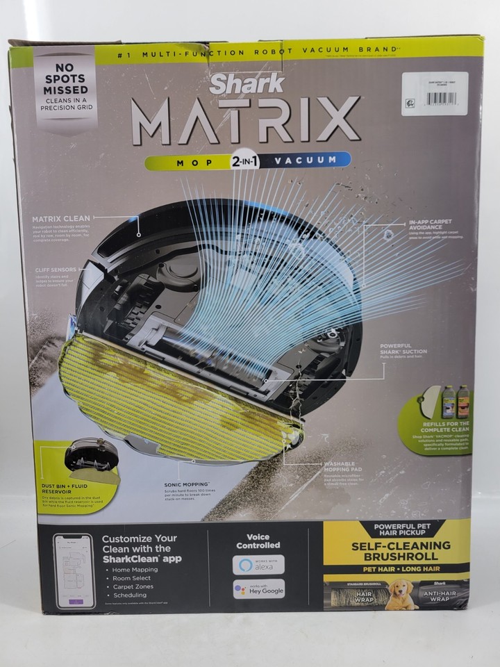 Shark Matrix 2-in-1 Robot Vacuum and Mop Home Mapping Wifi - RV2400WD ...