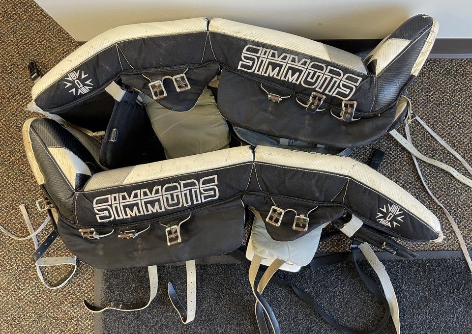 DON SIMMONS 993 ICE HOCKEY GOALIE PADS 34+1 | eBay