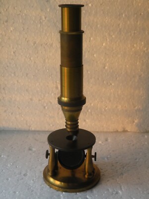 ANTIQUE Vintage Brass French microscope trichinoscope ARTHUR Chevalier ...