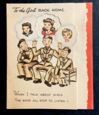 Vintage Greeting Card Military Soldiers To The Girls Back Home circa ...
