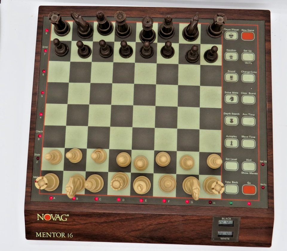 Novag Mentor Chess Computer with all pieces- Vintage - Battery or adaptor | eBay UK