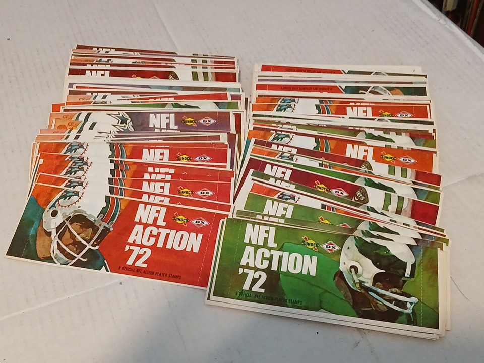 1972 SUNOCO NFL ACTION FOOTBALL STAMPS LOT (120) UNOPENED BOOKLETS ...