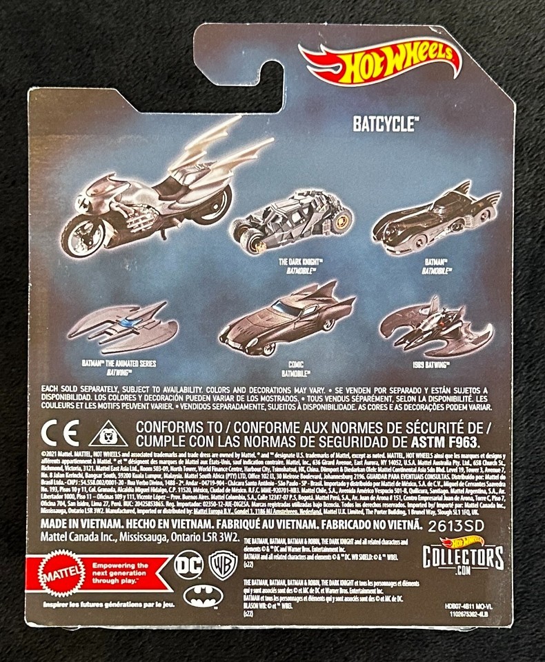 Hot Wheels Batman - Batman & Robin (1997 Film) - Batcycle 1:50 Scale ...