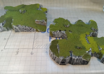 2 SqFeet CUSTOM Cut & Finished 2" tall Flat Top Terrain for Battletech ...