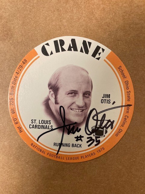 Jim Otis Signed 1976 Crane Disc Football Card with COA | eBay