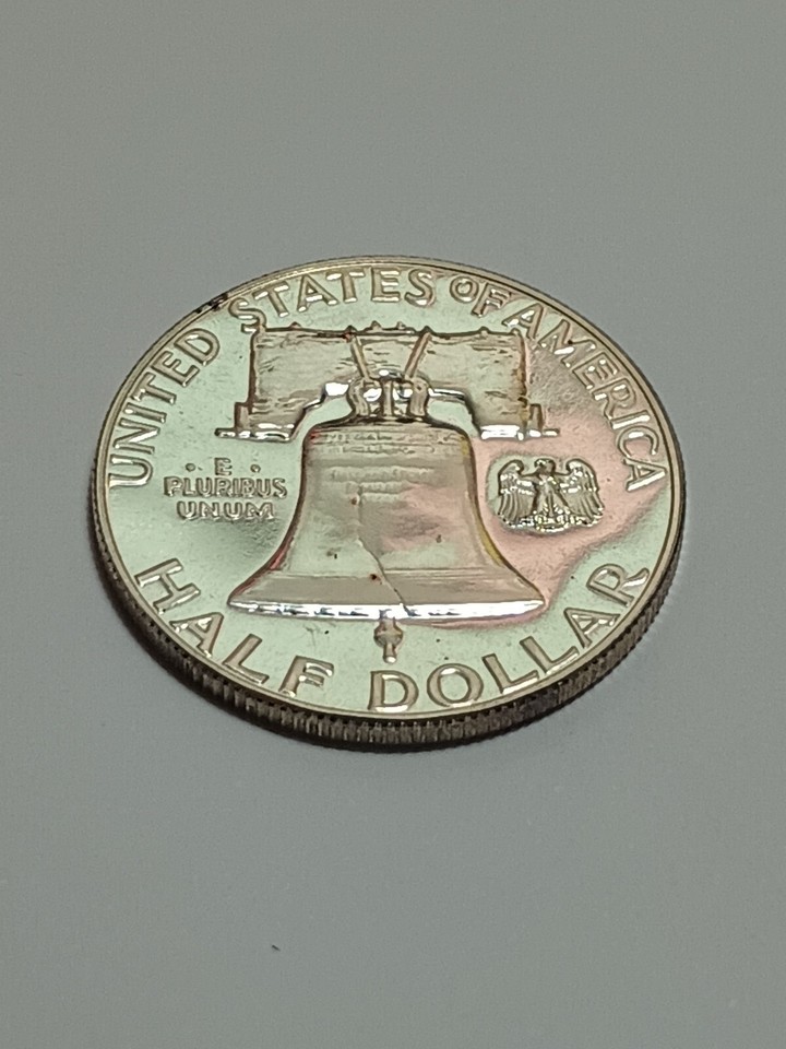 1961 HALF DOLLAR 50c BENJAMIN FRANKLIN 90% FINE SILVER**PROOF**MIRROR ...