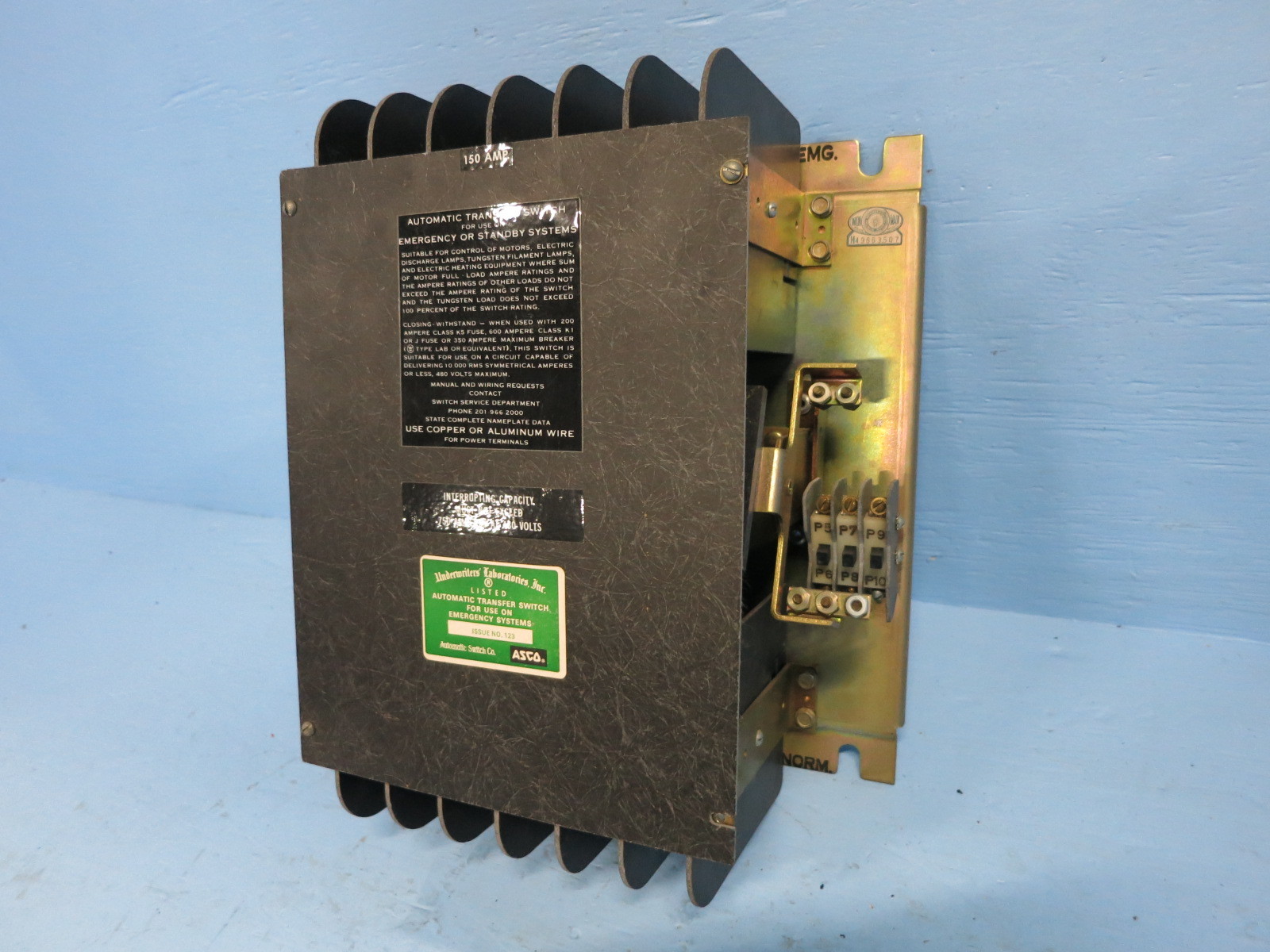 ASCO 940315094X 150A 480V Automatic Transfer Switch Bulletin 940 150 ...